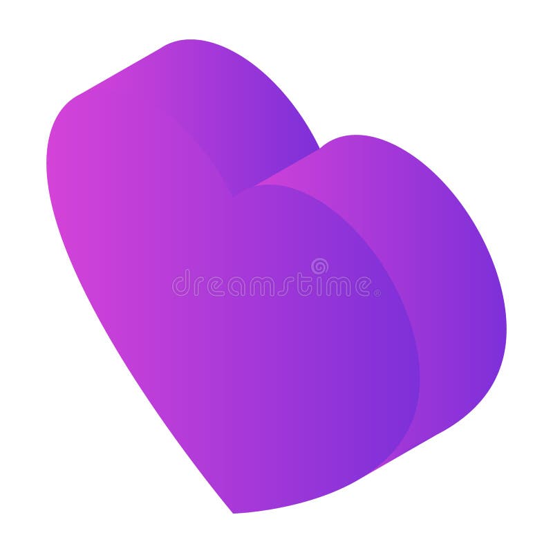 Purple Heart Icon, Isometric Style Stock Vector - Illustration of heart ...