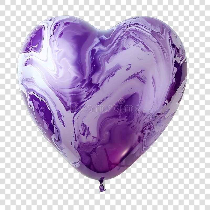 Purple Heart Shaped Foil Balloon for Party Stock Illustration ...