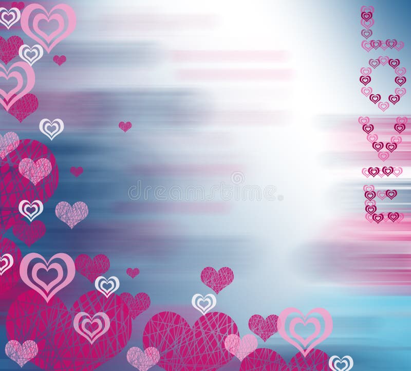Purple Hearts for My Valentine Stock Illustration - Illustration of ...