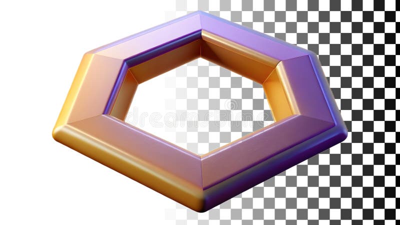 Purple Hexagon Shape, Geometric Form and Design Element Png Transparent ...