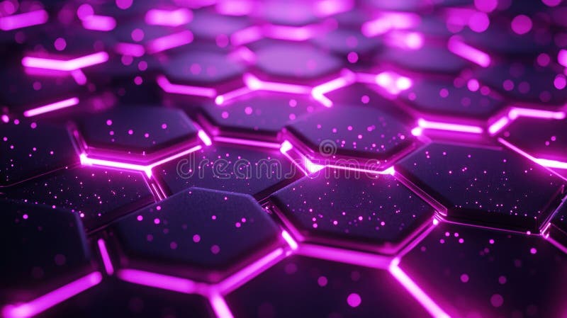 Purple Hexagon Tech Background Stock Illustration - Illustration of ...