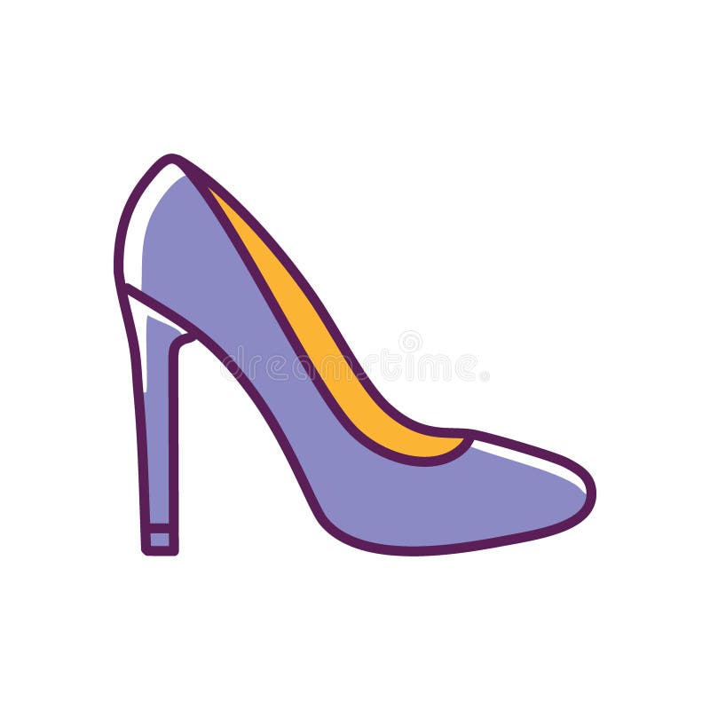 Purple High Heel Shoe. Elegant High Heel Pump with Purple Leather and ...