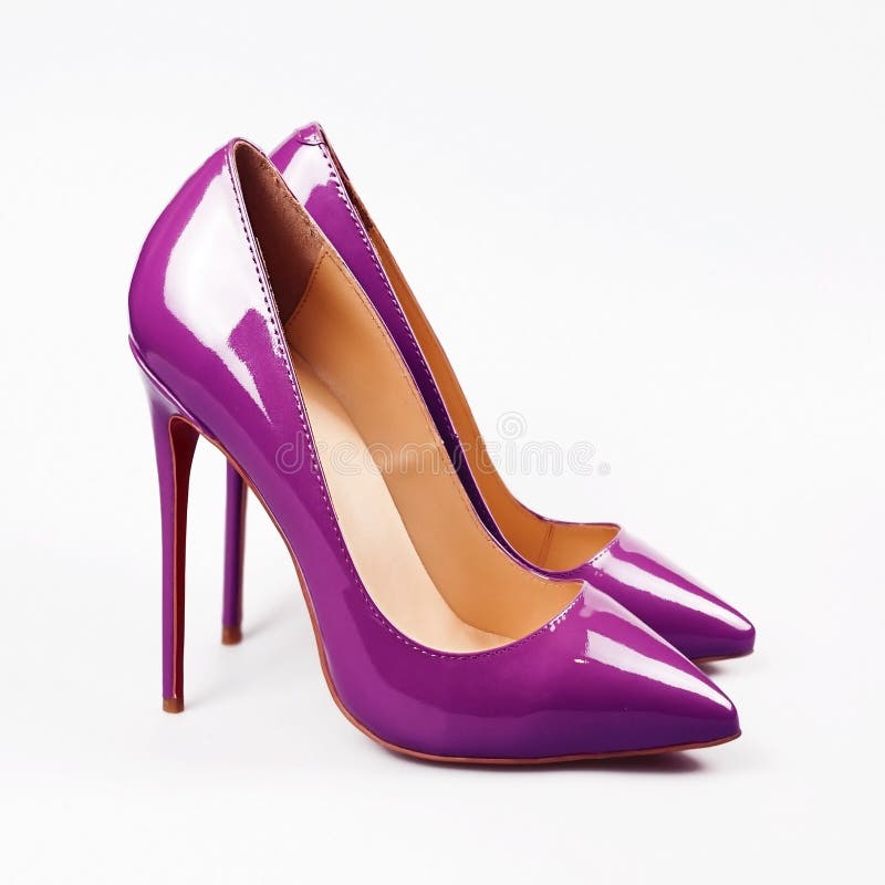 Purple High Heel Women Shoe Stock Image - Image of girl, glamour: 82346771