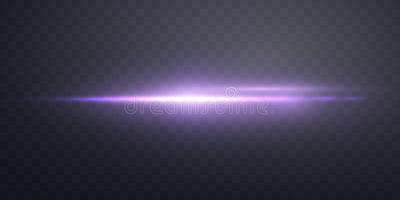 Purple Horizontal Lens Flare. Sun Flash with Rays or Gold Spotlight and ...