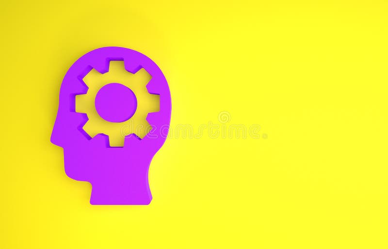 Purple Human Head with Question Mark Icon Isolated on Purple Background ...