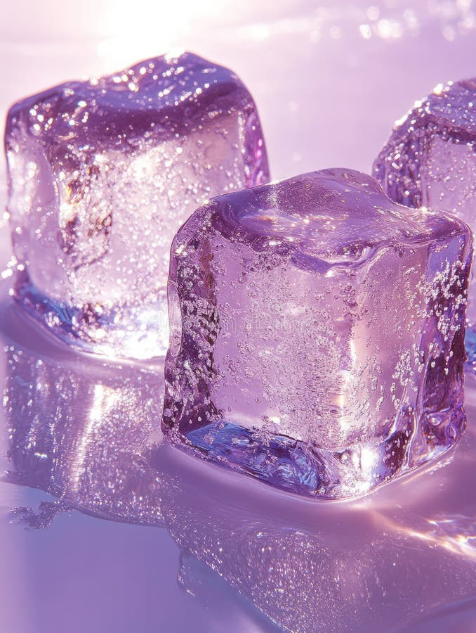 Purple Ice Cubes Glistening Reflections Texture Stock Photos - Free ...