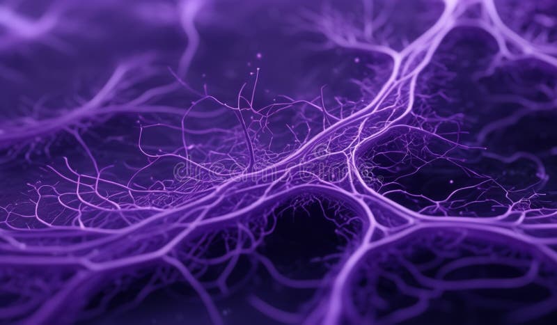 Purple Image of Brain Cells Stock Illustration - Illustration of nerve ...