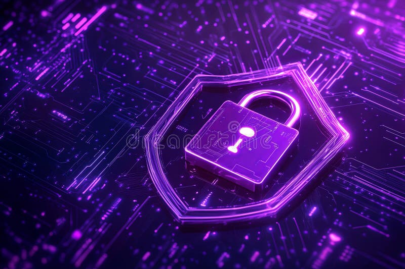 A Purple Image of a Lock with the Number 1 on it. Quality Stock ...