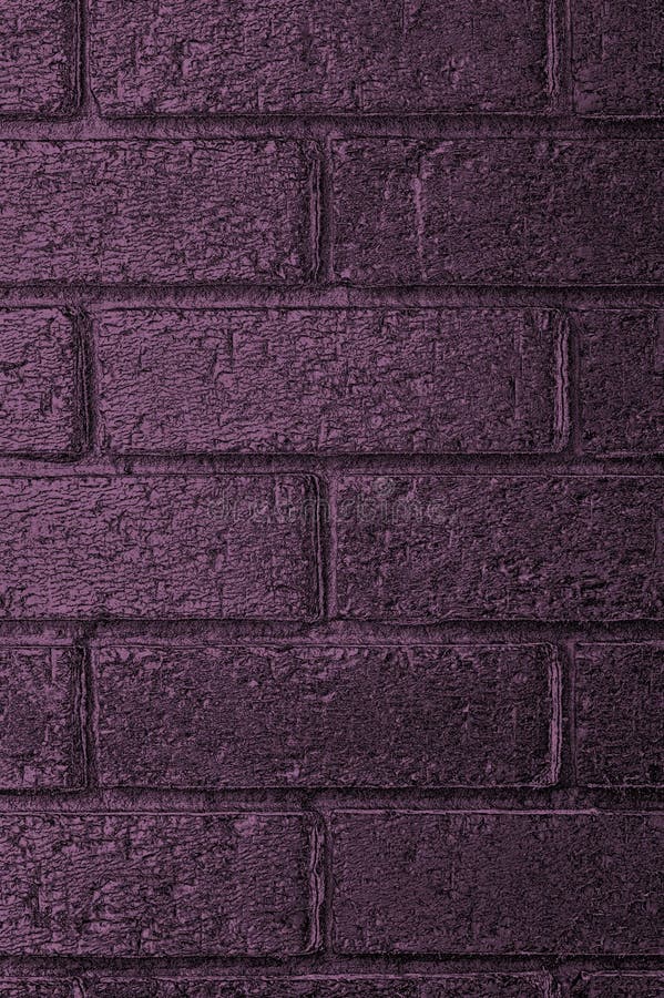 Purple Indoor Brick Wall Background. Abstract Brickwork with Colour ...