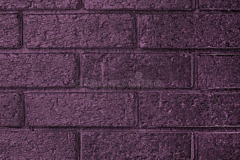 Purple Indoor Brick Wall Background. Abstract Brickwork with Colour ...