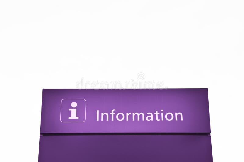 Purple Information Sign on White Background - Concept Image Stock Photo ...