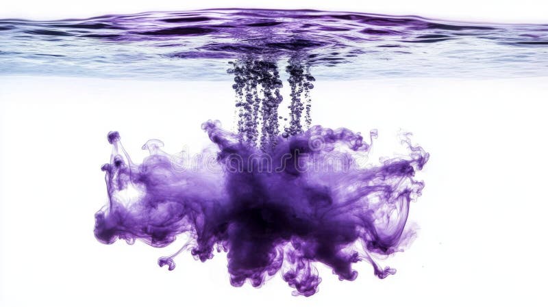 Purple Ink Diffusing Underwater Abstract Art Stock Illustration ...