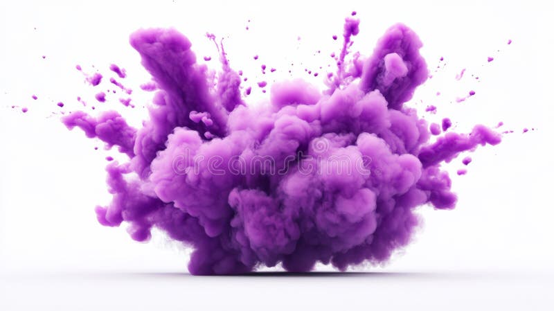 Purple Ink Explosion Isolated on White Background, Color Explosion ...