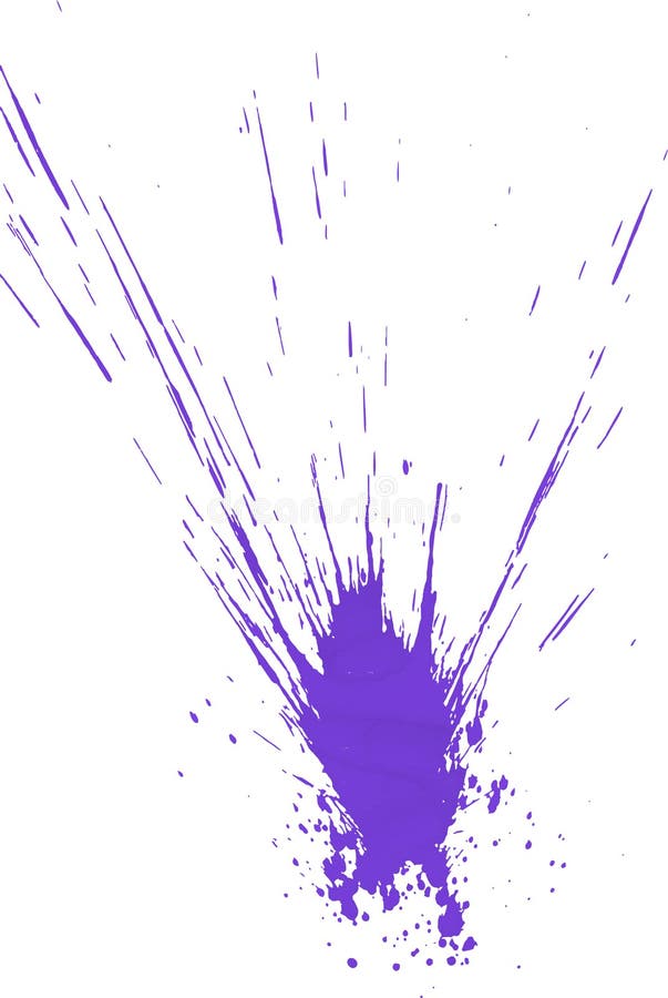 Purple Ink Splatter Explosion with Thin Spray Lines. Stock Image ...