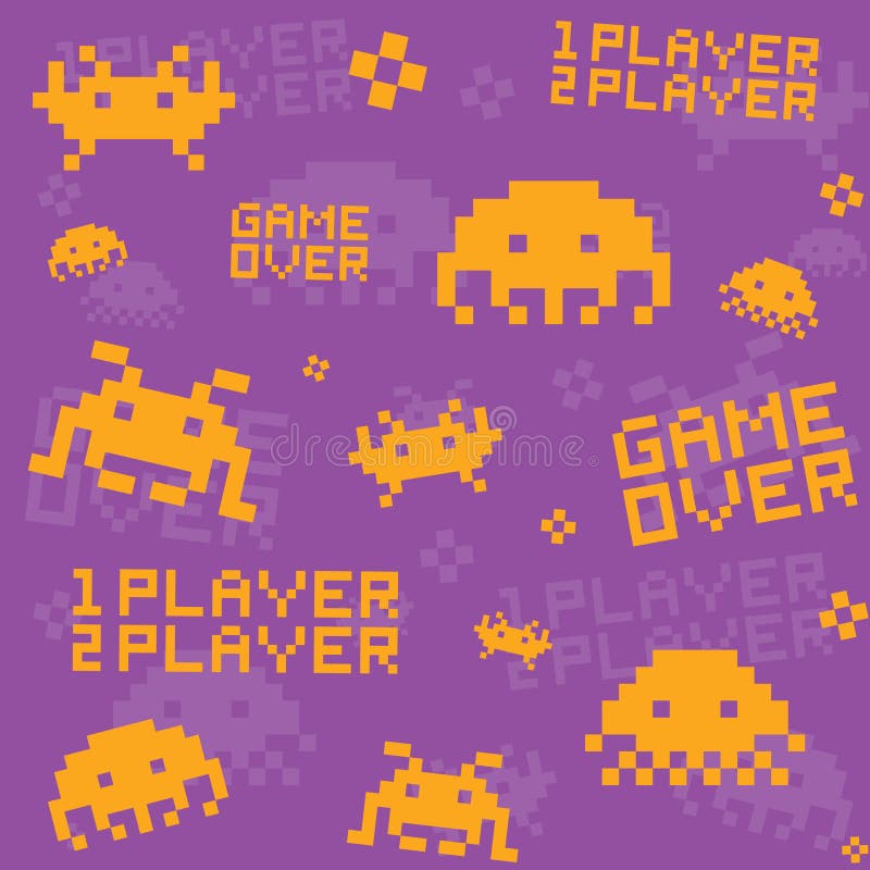 Purple Invaders Pattern Stock Illustrations – 12 Purple Invaders ...