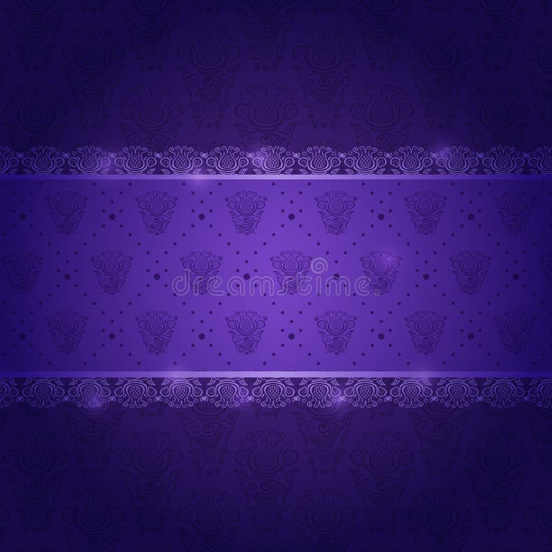 Purple Invitation Card with Horizontal Label Stock Illustration ...