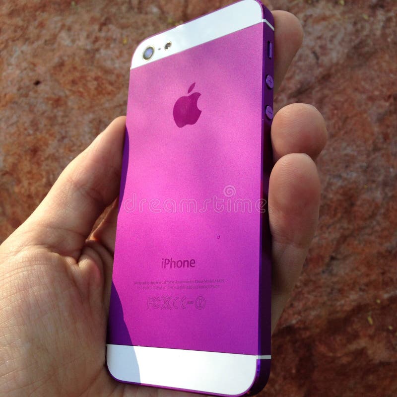 Purple iphone editorial stock photo. Image of iphone - 51604968