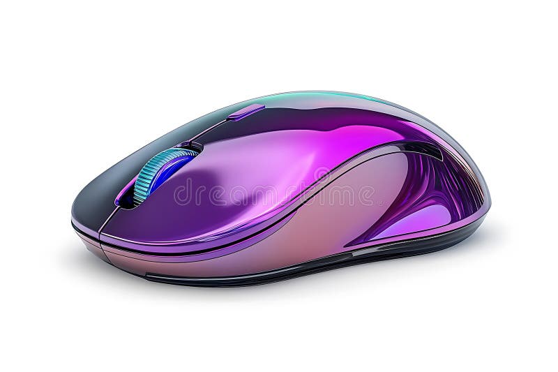 Purple Iridescent Wireless Computer Mouse Stock Illustration ...