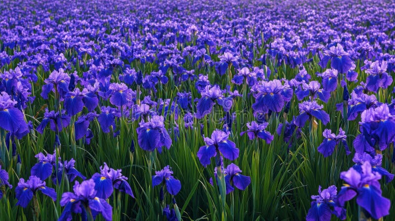 Purple Iris Field stock image. Image of petals, iris - 333856525