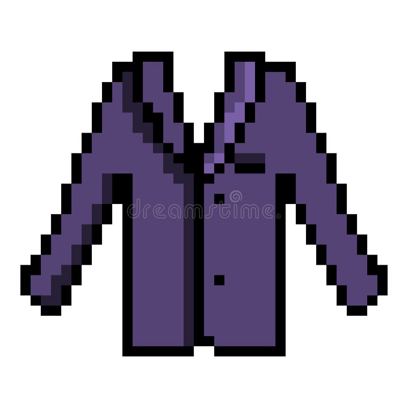 Purple Jacket Isolated Pixel Art Icon Stock Vector - Illustration of ...