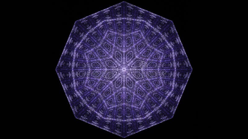 Purple Kaleidoscope Patterns Animation Geometric on Black Background ...