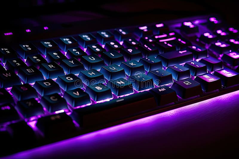Purple Keyboard Backlight Gaming Computer Stock Illustration ...