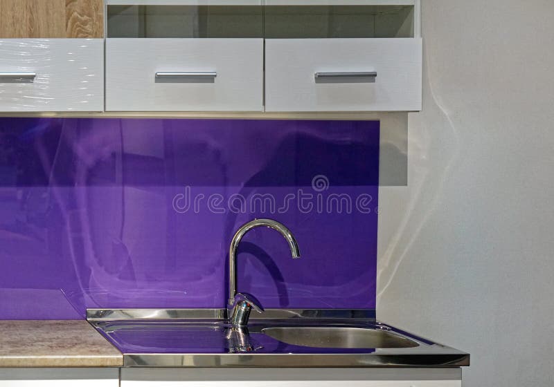 Purple kitchen sink stock image. Image of sink, kitchen - 206970413