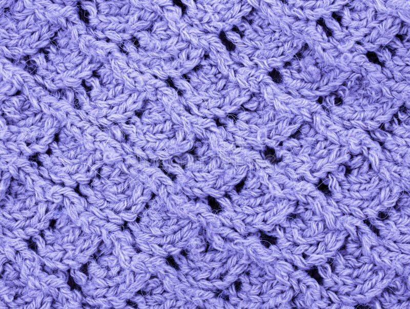 Purple Knitting Pattern Close-up. Warm Thread Pattern in the Shape of a ...