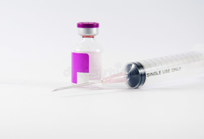Purple Medicine Injection Vial Disposable Injection Syringe Stock ...