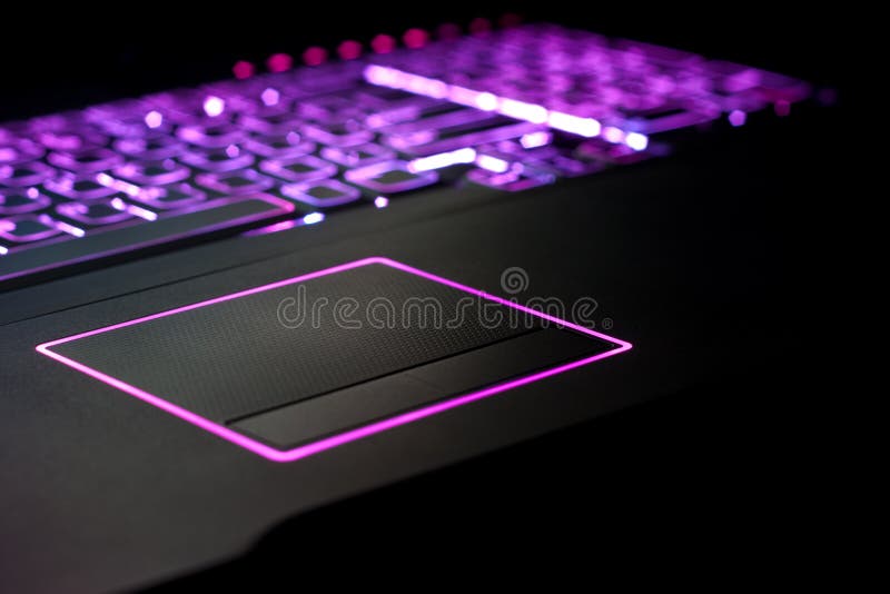 Purple Laptop Focus on Touchpad Stock Photo - Image of purple ...