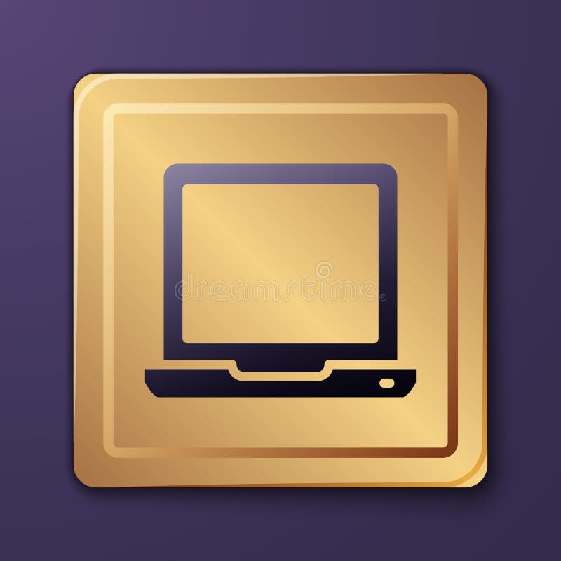 Purple Laptop Icon Isolated on Purple Background. Computer Notebook ...