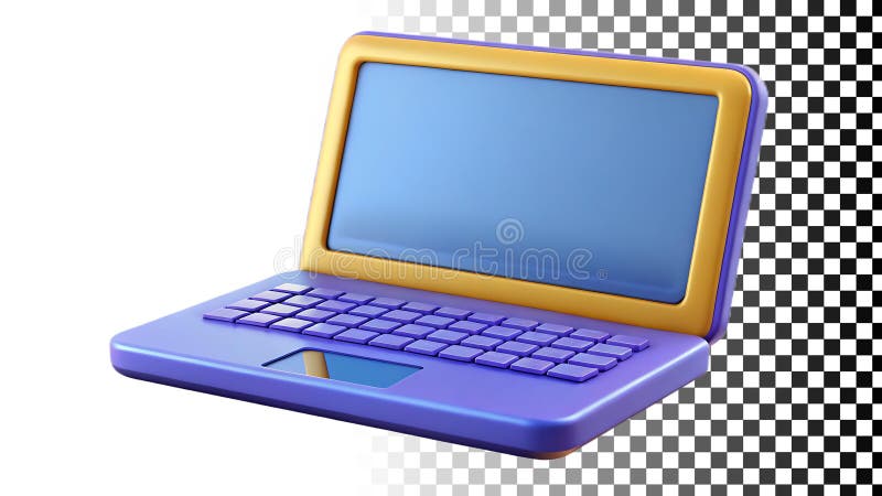 Purple Laptop Portable Computer for Mobile Work and Technology Png ...