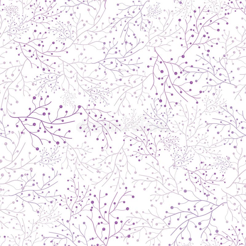 Vector Textured Seaweeds Violet Lavender Seamless Pattern Background ...