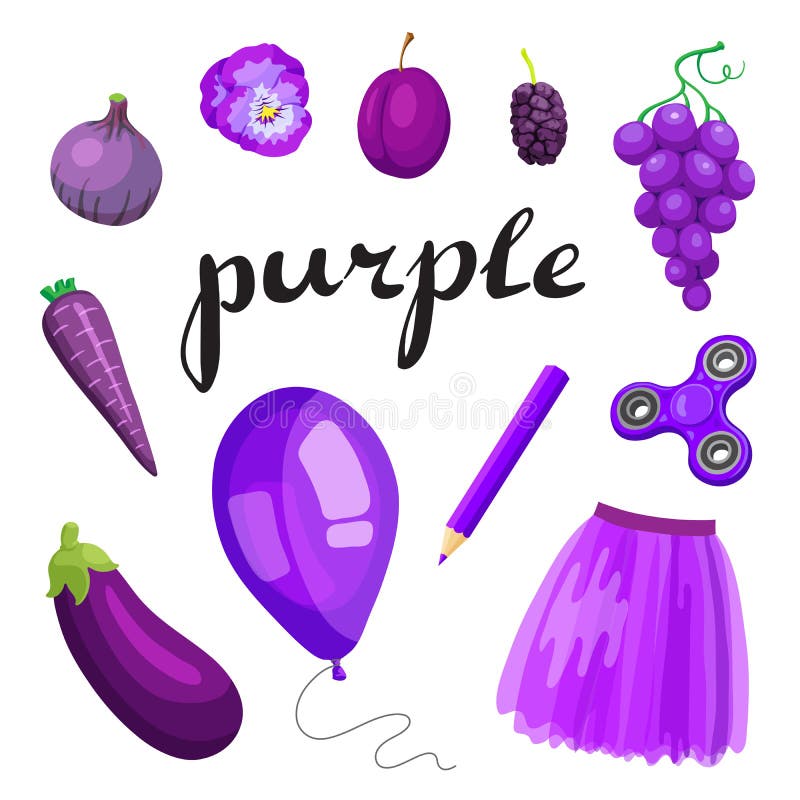 Purple Learn Color Education Set Illustration Primary Stock ...