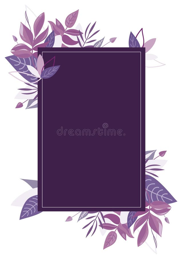 Purple Leaves Frame. Violet Botanical Vector Stock Vector ...