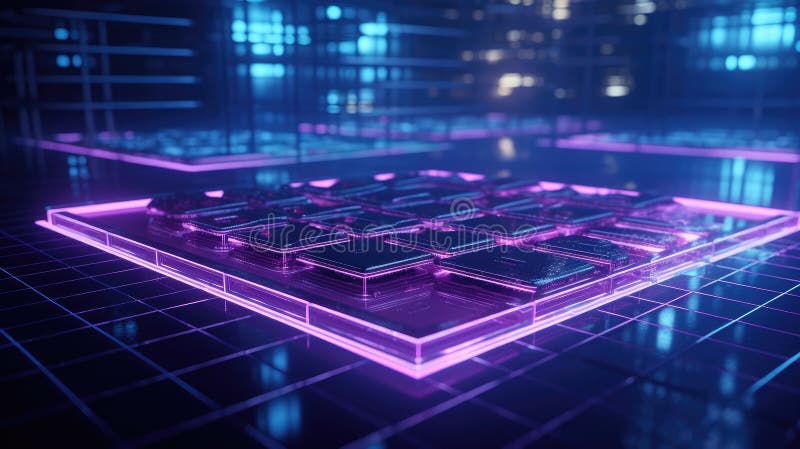 Purple Led Lights, Neon Lights, Intel Core Stock Photo - Image of grid ...