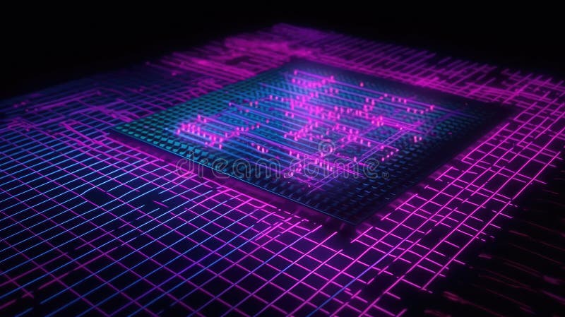 Purple Led Lights, Neon Lights, Intel Core Stock Image - Image of ...