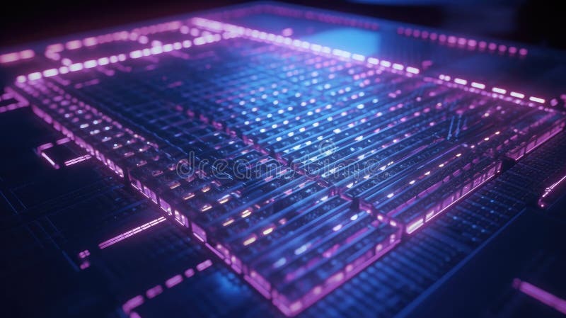 Purple Led Lights, Neon Lights, Intel Core Stock Photo - Image of ...