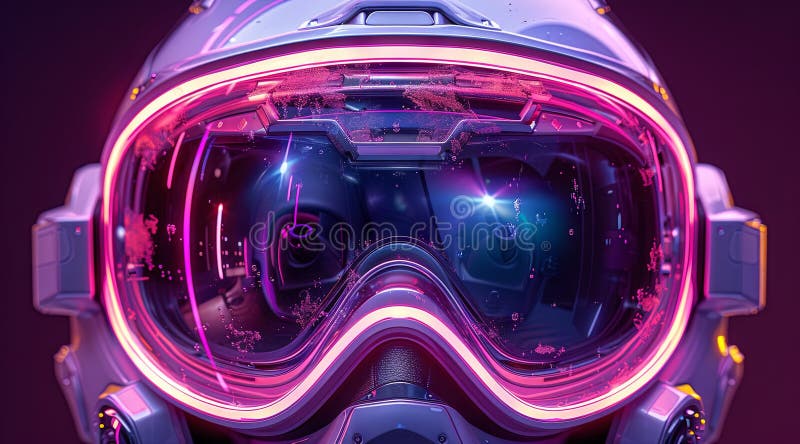 A Purple Led VR Goggles, in the Style of Realistic Hyper-detailed ...