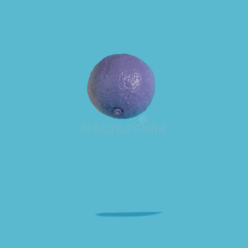 Purple Lemon Floating on Light Blue Background Stock Photo - Image of ...
