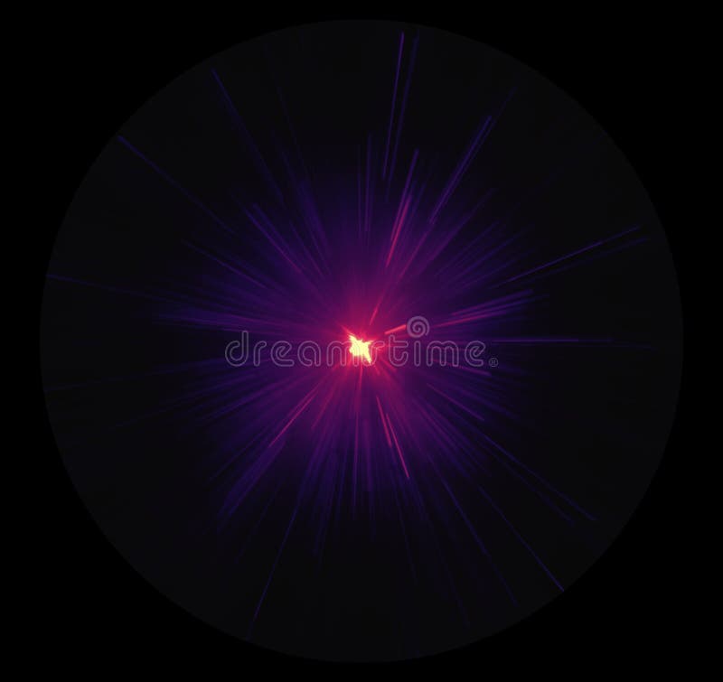 Purple Energy Sphere with Glowing Blue Core Isolated on Black Stock ...