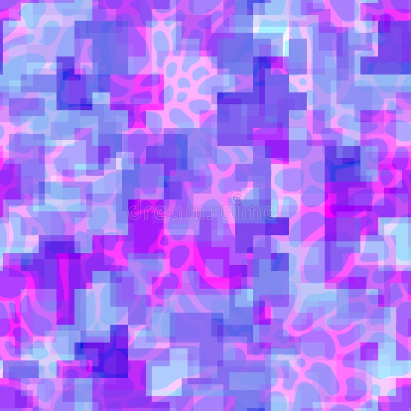 Purple Light Cosmic Cells. Vector Illustration Seamless Pattern ...