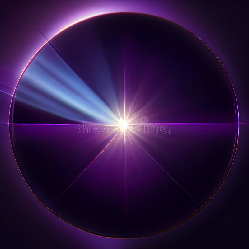 Purple Light Lens Flare on Black Background. Stock Illustration ...