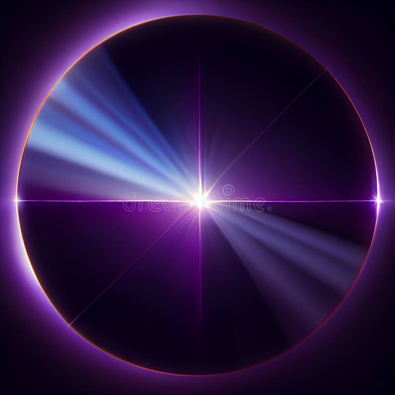 Purple Light Lens Flare on Black Background. Stock Illustration ...