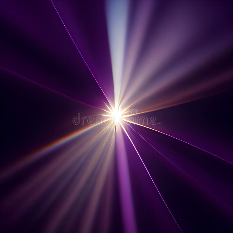 Purple Light Lens Flare on Black Background. Stock Illustration ...