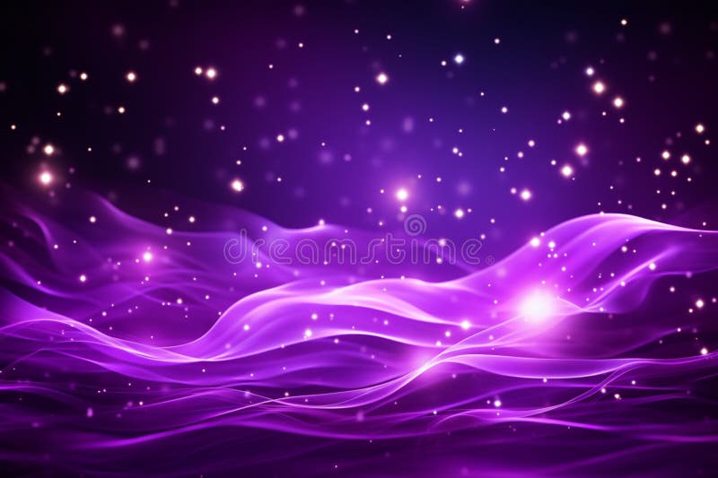 Purple Light Magic Digital Abstract Background with Dynamic Particle ...