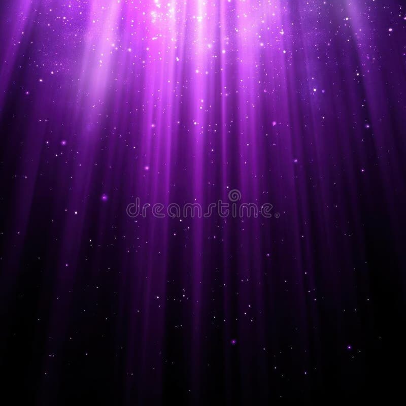 Purple Light Rays with Glimmering Dust Stock Illustration ...