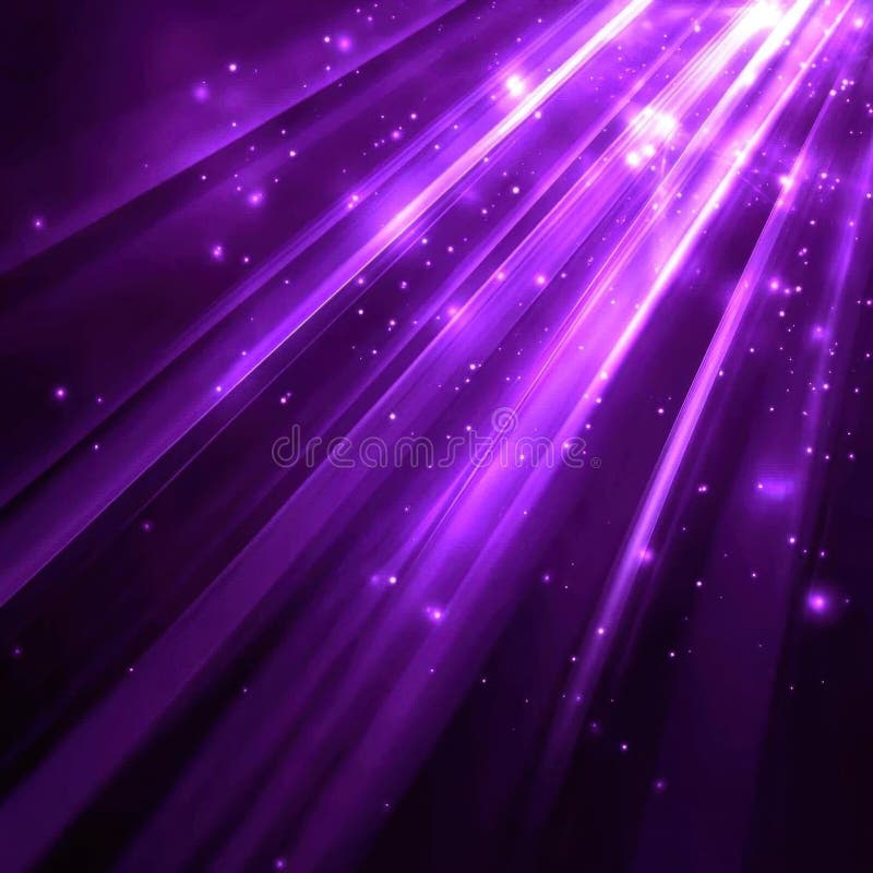 Purple Light Rays and Glowing Stars Abstract Background Stock ...