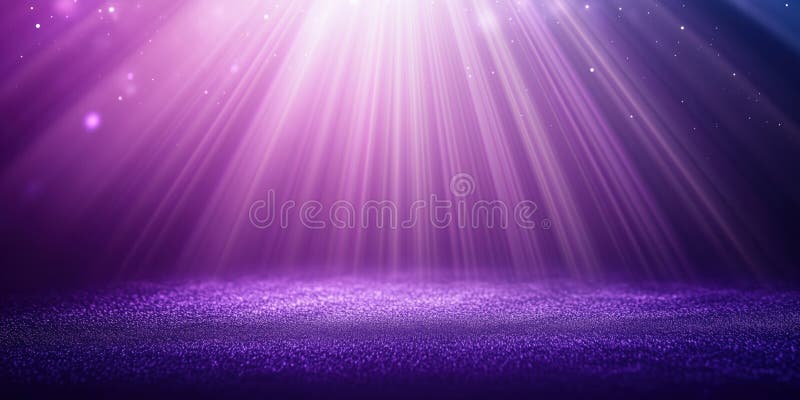 Purple Light Rays Illuminating Sparkling Surface in Ethereal Atmosphere ...