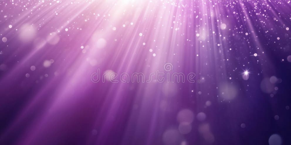 Purple Light Rays with Sparkling Bokeh Effect in Ethereal Background ...